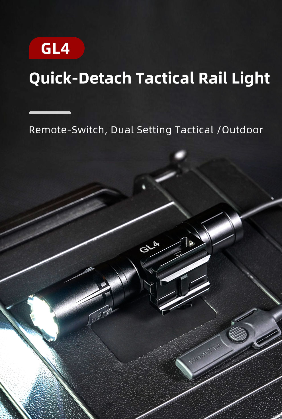 Tactical Rail Flashlight GL4 - KLARUS